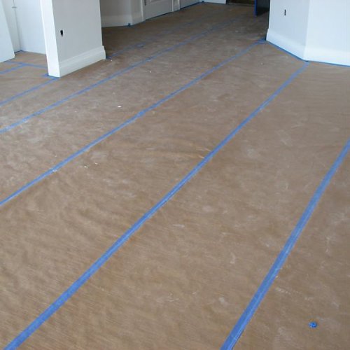 Plasticover - PCP360200 Reinforced Kraft Floor Protection Paper, Plastic Coated and Fiberglass Threading, Brown, 36" Wide by 200' Long