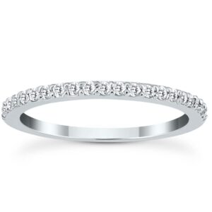 szul ags certified 1/4 carat tw white diamond band in 10k white gold