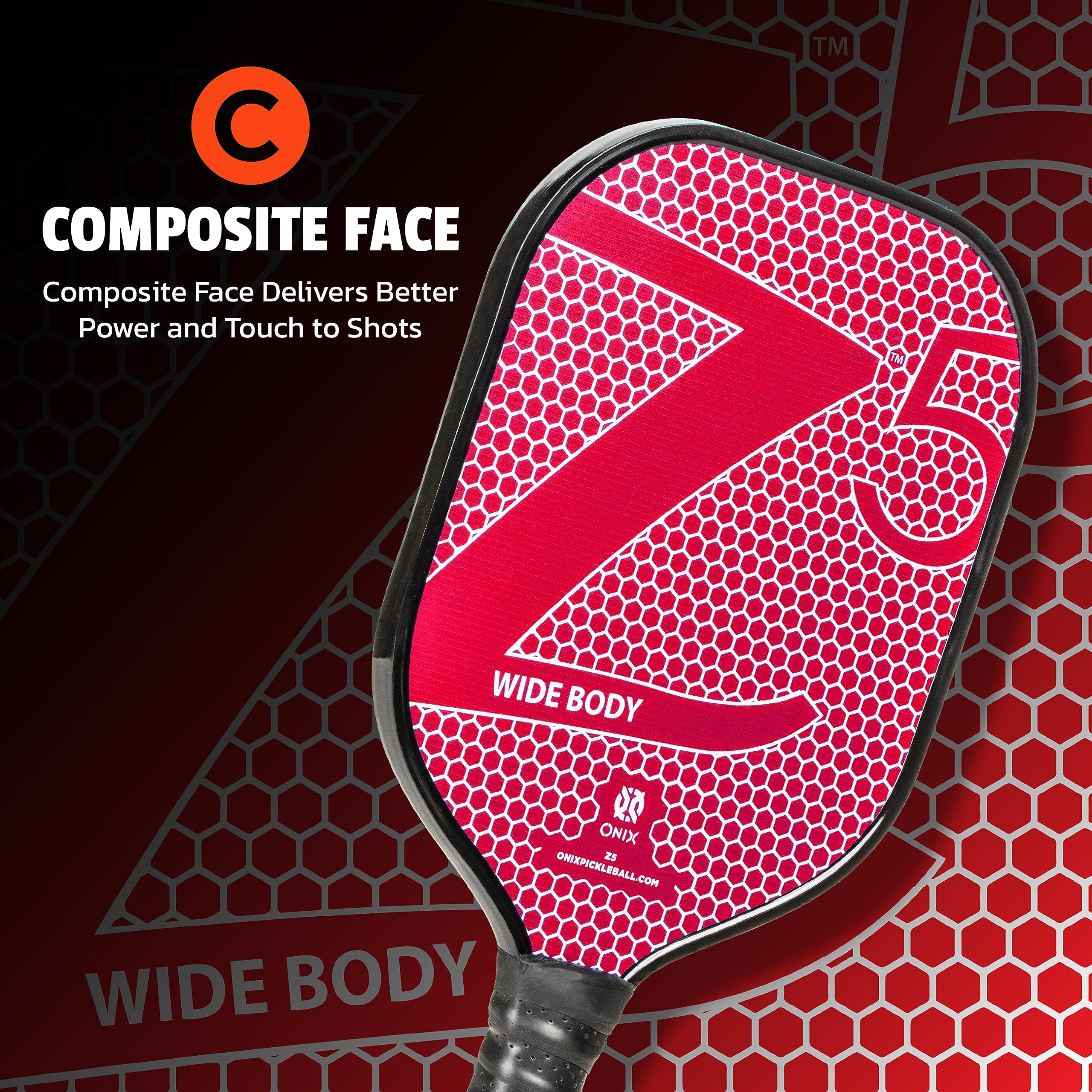 Onix Composite Z5 Pickleball Paddle, Red