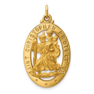 jay seiler 14k saint christopher medal pendant, 14 kt yellow gold