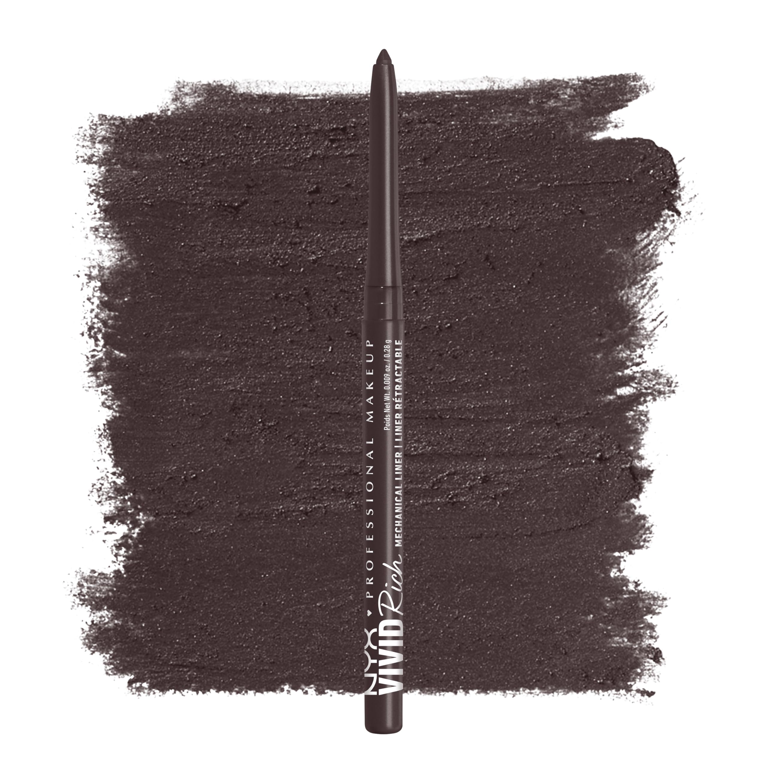 NYX PROFESSIONAL MAKEUP Vivid Rich Mechanical Eye Pencil, Vivid Rich Mechanical, Creamy Retractable Eyeliner - Smokin Topaz, Brown Eyeliner