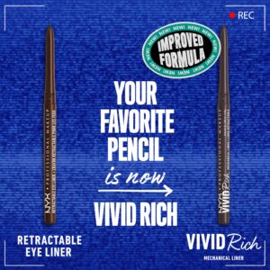 NYX PROFESSIONAL MAKEUP Vivid Rich Mechanical Eye Pencil, Vivid Rich Mechanical, Creamy Retractable Eyeliner - Smokin Topaz, Brown Eyeliner