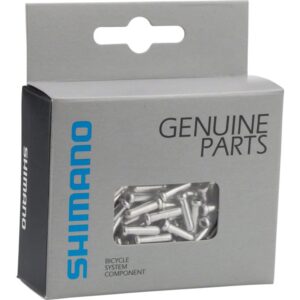 shimano derailleur cable end cap x100 (silver, 1.2-mm)