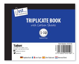 just stationery half size triplicate book notebook, multi, 1-pack, 4019