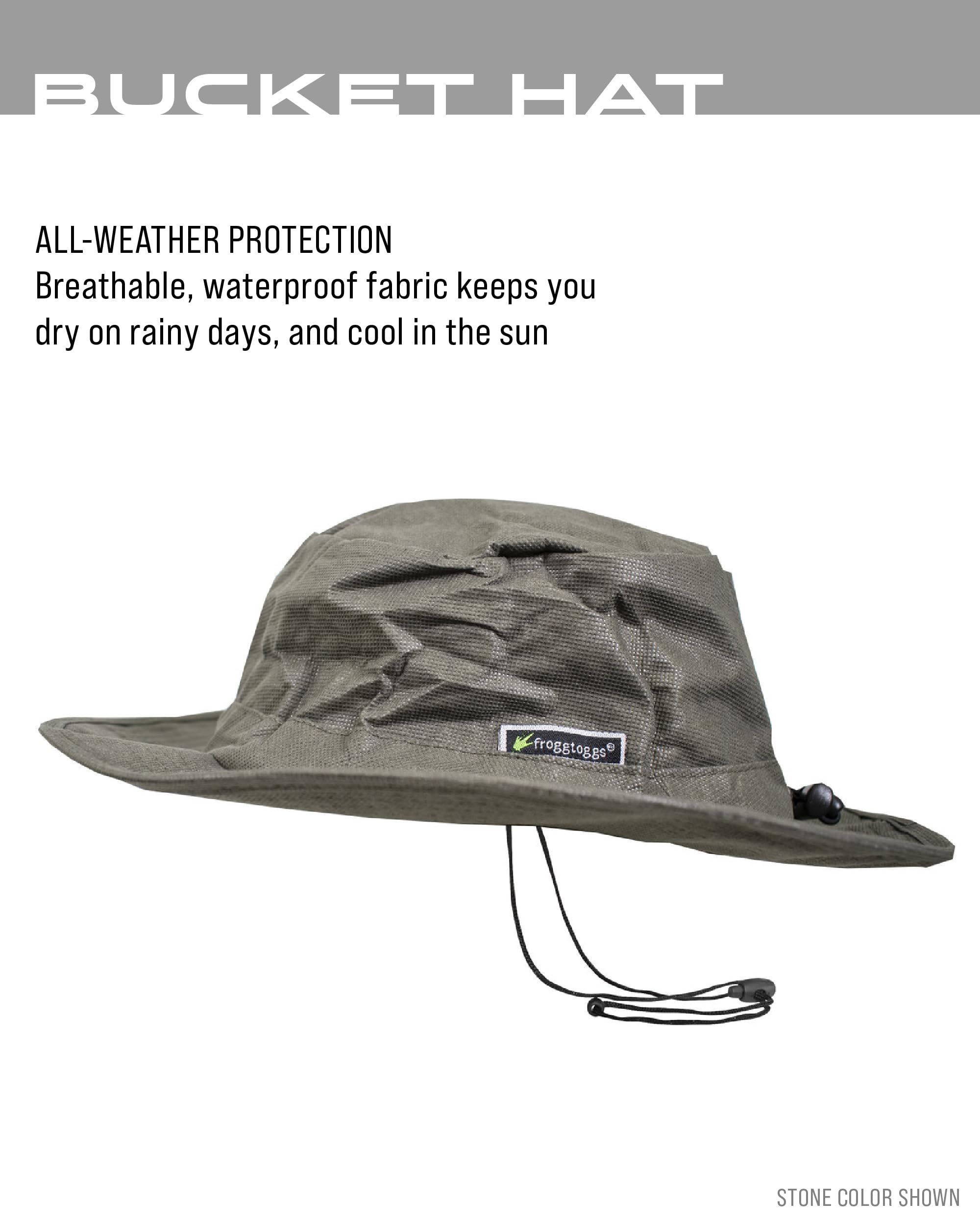 FROGG TOGGS Bucket Hat, Waterproof, Breathable, Sun Protection