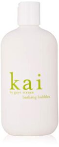 kai bathing bubbles, 12 fl oz., bubble bath rich in argan oil, scented with our signature gardenia wrapped in white exotics, vegan, cruelty free, made in the usa,