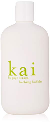 kai Bathing Bubbles, 12 Fl Oz., bubble bath rich in argan oil, scented with our signature gardenia wrapped in white exotics, vegan, cruelty free, made in The USA,