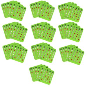 Regal Bingo Finger-Tip Shutter Bingo Cards with Sliding Windows - 50 Bingo Shutter Cards - Ideal for Family Fun Night - No Chips & Daubers Needed - Green