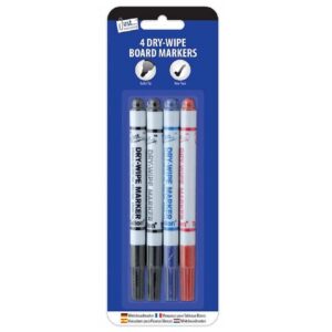 just stationery dry wipe marker - assorted colours (set of 4)