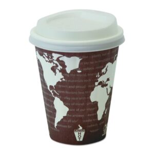 Eco-Products Ecolid Recycled Large Coffee Cup Lids, Case of 1000, White, Fits 10-20oz Hot Cups, Made from 25% Post-Consumer Recycled Plastic Polystyrene, Made in the U.S.A.