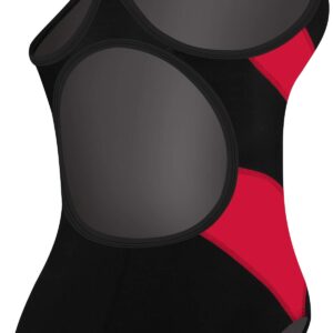 TYR Women's Standard Alliance Diamond Back Splice Swimsuit, Black/Red, 36