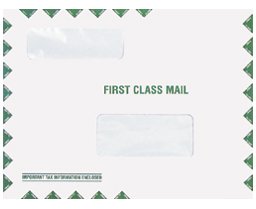 egp double window tax organizer mailing envelope, peel and seal, quantity 100, size 9 x 11.5