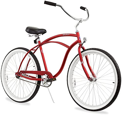 Firmstrong Urban Men's Beach Cruiser Bike, Single Speed Bicycle, 26 Inch Wheels, Matte Red