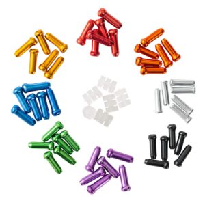 bike cable end caps, cable end crimps, cable caps for bike shift alloy, bicycle brake cables end caps(48pcs), o-ring brake cable rubber donuts(6pcs)