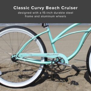 Firmstrong Urban Women's Beach Cruiser Bike, 3 Speed Bicycle, 26 Inch Wheels, Mint Green