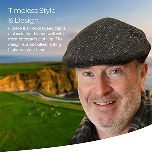 Flat Cap for Men Made in Ireland Irish Hat Flat Cap 100% Irish Wool Gray L