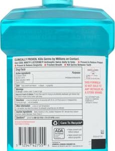 Listerine Cool Mint Antiseptic Mouthwash for Bad Breath, Plaque and Gingivitis, 1.5 L