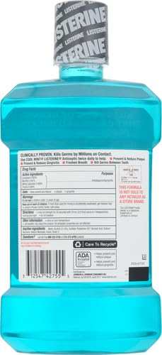 Listerine Cool Mint Antiseptic Mouthwash for Bad Breath, Plaque and Gingivitis, 1.5 L