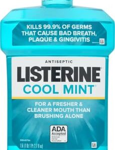 Listerine Cool Mint Antiseptic Mouthwash for Bad Breath, Plaque and Gingivitis, 1.5 L