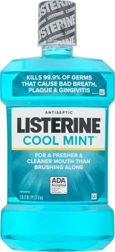 Listerine Cool Mint Antiseptic Mouthwash for Bad Breath, Plaque and Gingivitis, 1.5 L