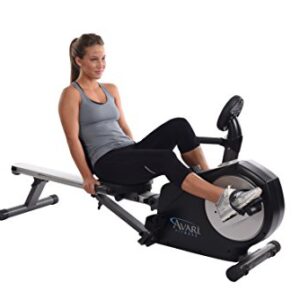 Avari Conversion II Rower/Recumbent Bike, Black - Smart Workout App, No Subscription Required - Rowing Machine and Stationary Exercise Bike