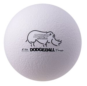 champion sports rhino skin dodgeball (single, white, 6")