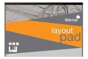 silvine a3lp a3 professional layout pad. 80 pages semi transparent 50gsm paper.orange/transparent