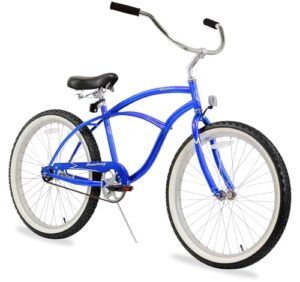 firmstrong urban man beach cruiser bike, mens bicycle 24-inch, 1-speed, royal blue