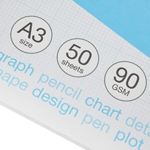 Silvine A3 Graph Pad. 50 Sheets of Quality 90gsm Paper, Printed 1-5-10mm Graph. Ref A3GP