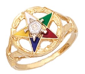 us jewels ladies vermeil masonic freemason eastern star ring (size 5.5)