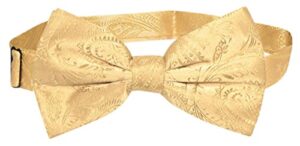 vesuvio napoli bowtie gold color paisley color men's bow tie for tuxedo or suit