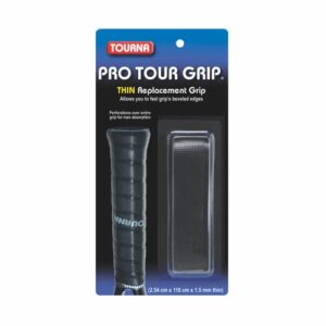 tourna pro tour grip thin replacement tennis grip 1.5mm - black