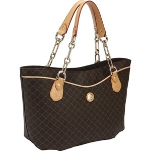 rioni signature print chain-handled canvas tote