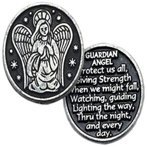 cathedral art, pewter (abbey & ca gift) guardian angel pocket token, 1-inch