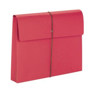 smead colored expanding file wallet with flap and cord closure, 2" expansion, letter size, red, 10 per box (77205)