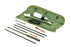 se 10-piece rifle-gun cleaning kit - includes brass brushes, rod extenders, and canvas storage pouch - gc16m