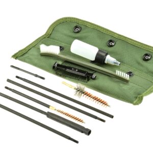 SE 10-Piece Rifle-Gun Cleaning Kit - includes Brass Brushes, Rod Extenders, and Canvas Storage Pouch - GC16M