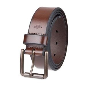 dockers men's casual leather belt - 100% soft top grain genuine leather strap with classic prong buckle,brown,34