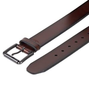 Dockers Men's Casual Leather Belt - 100% Soft Top Grain Genuine Leather Strap with Classic Prong Buckle,Brown,34