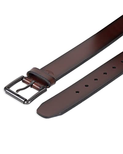 Dockers Men's Casual Leather Belt - 100% Soft Top Grain Genuine Leather Strap with Classic Prong Buckle,Brown,34