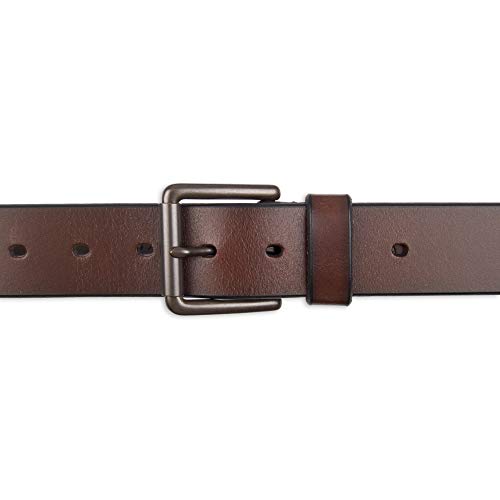 Dockers Men's Casual Leather Belt - 100% Soft Top Grain Genuine Leather Strap with Classic Prong Buckle,Brown,34