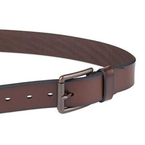 Dockers Men's Casual Leather Belt - 100% Soft Top Grain Genuine Leather Strap with Classic Prong Buckle,Brown,34