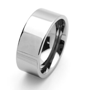 doubleaccent 9mm comfort fit tungsten carbide wedding band polished shiny flat pipe cut style tungsten ring (5 to 15), 9