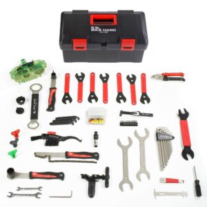 bikehand 37pcs bike bicycle repair tool kit with torque wrench - quality tools kit set for mountain bike road bike maintenance in a neat storage case