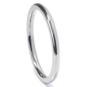 metal collections titanium 2mm high polish dome wedding band ring sz 9.0