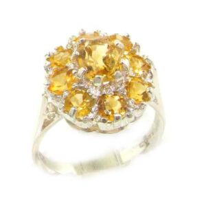 letsbuygold 925 sterling silver natural citrine womens promise ring - size 5.5