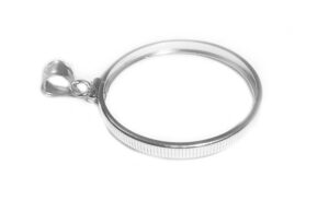 flintski jewelry coin bezel 5 (five) cent euro sterling silver plain