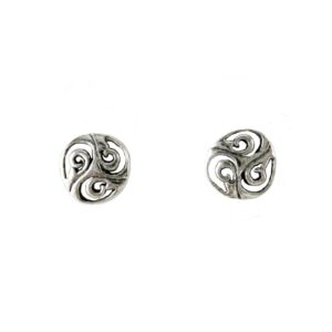 sterling silver celtic swirl round post earrings