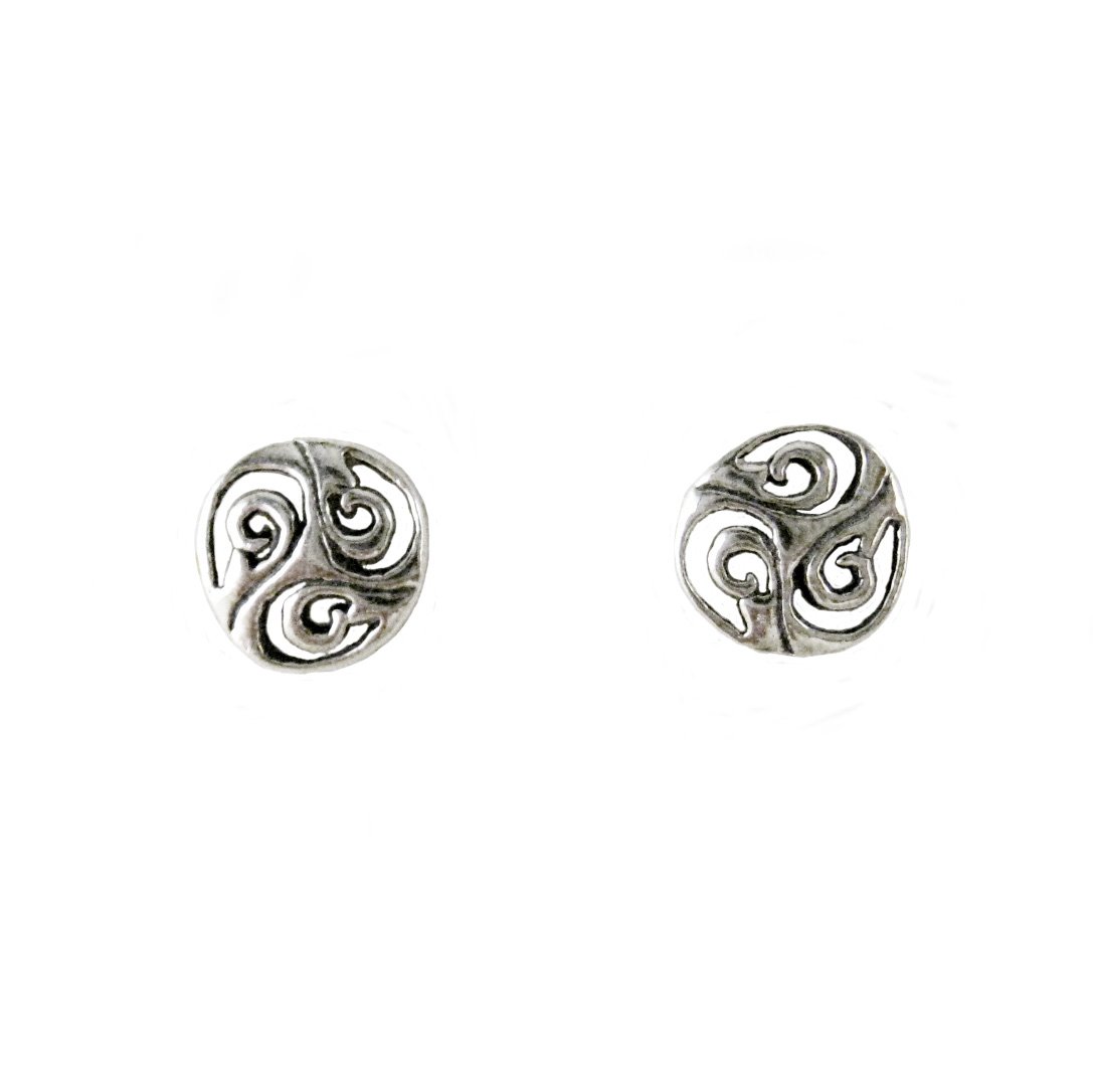 Sterling Silver Celtic Swirl Round Post Earrings