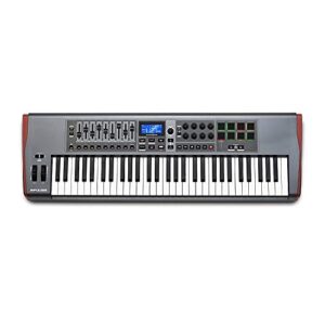 novation impulse 61 keys usb bus-powered midi controller keyboard – robust, ultra-responsive, full-size piano keyboard with aftertouch and velocity-sensitive pads – works on mac or windows